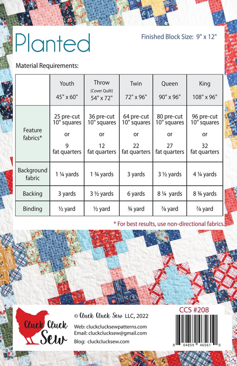 Planted Quilt Pattern by Cluck Cluck Sew. Layer Cake & Fat Quarter ...