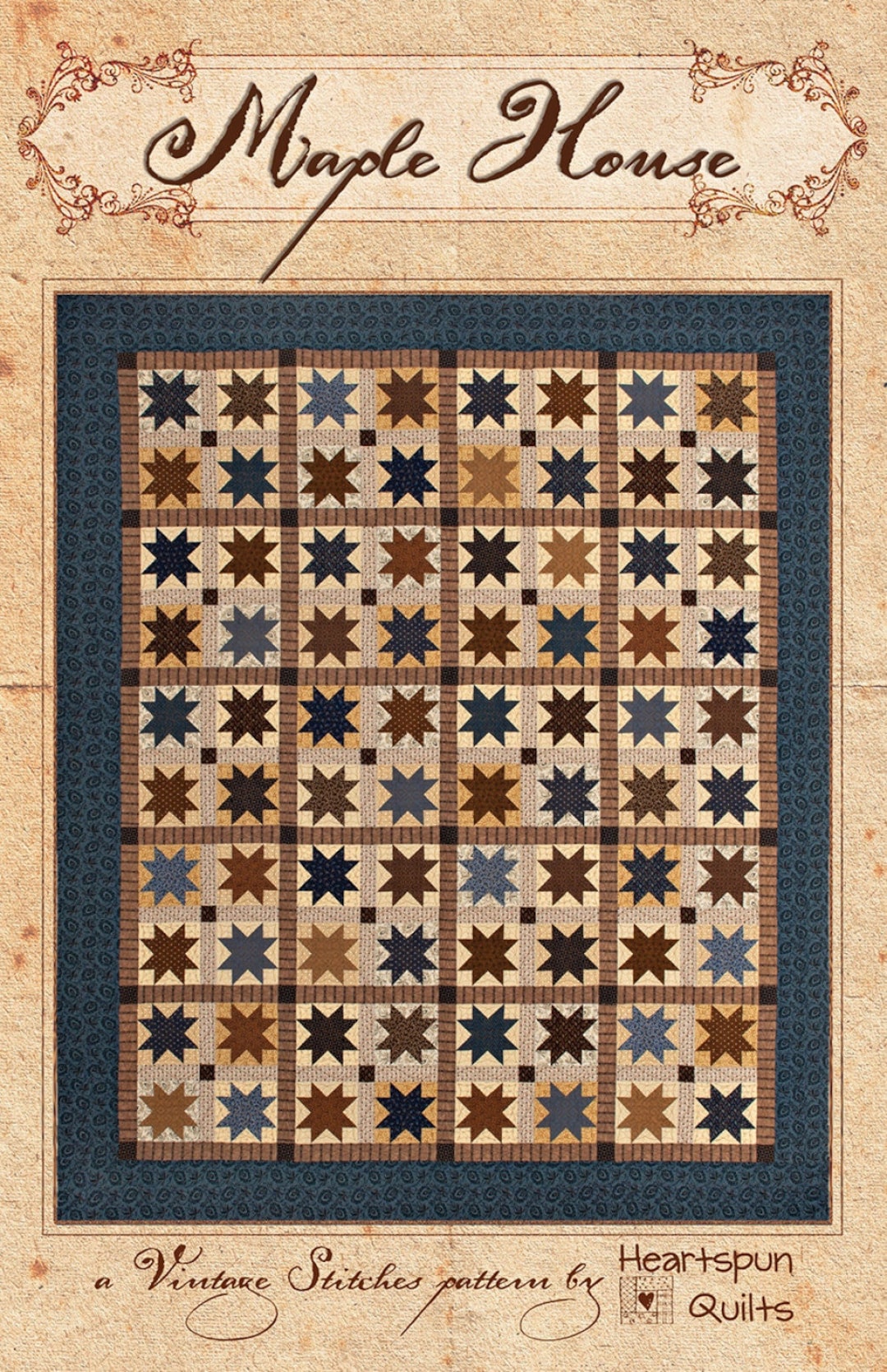 Maple House Quilt Pattern by Pam Buda of Heartspun Quilts; 73 3/4"x89 ...