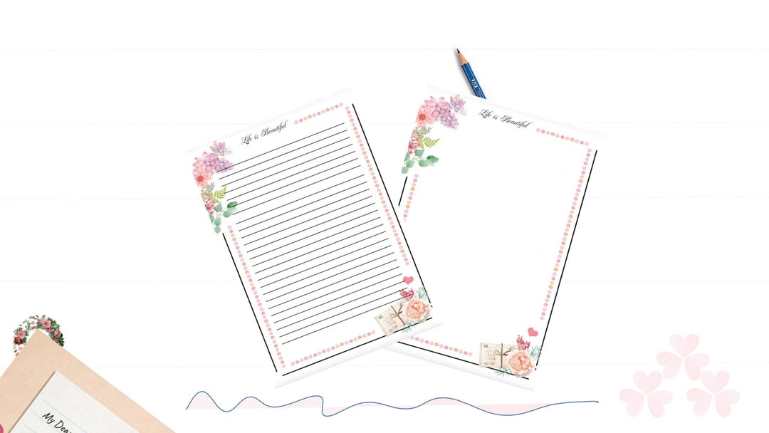 EDITABLE AND PRINTABLE Flower Template, Stationery, Writing Paper, Cute ...