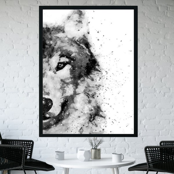 Wolf Abstract Art Painting - Etsy