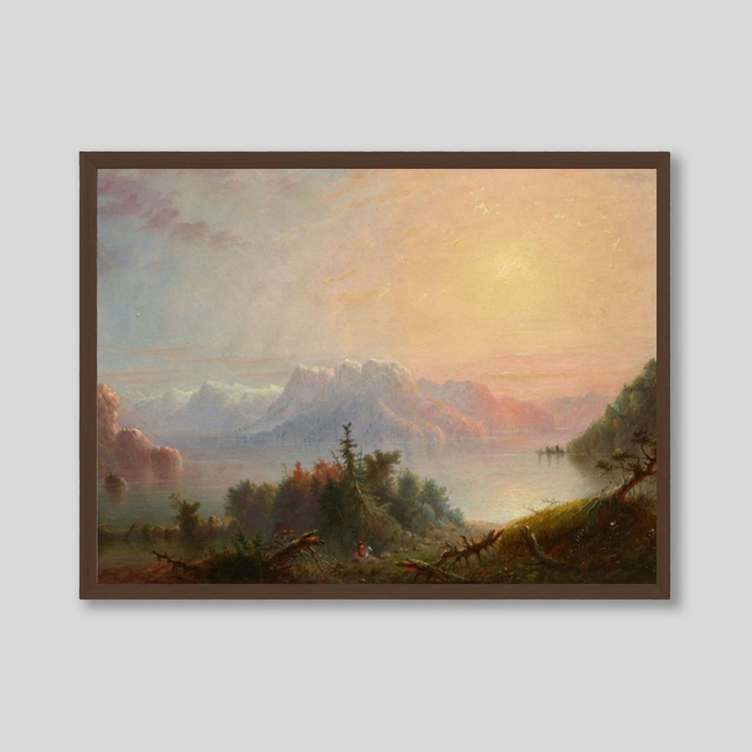 Impressionist Lake Painting: Misty Pastel Landscape Art Print - Etsy