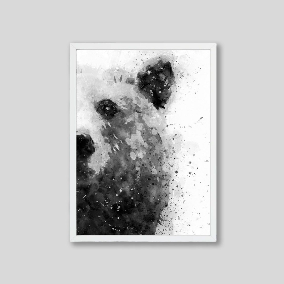Black and White Abstract Bear Face Wall Art Print, Modern Home Decor ...