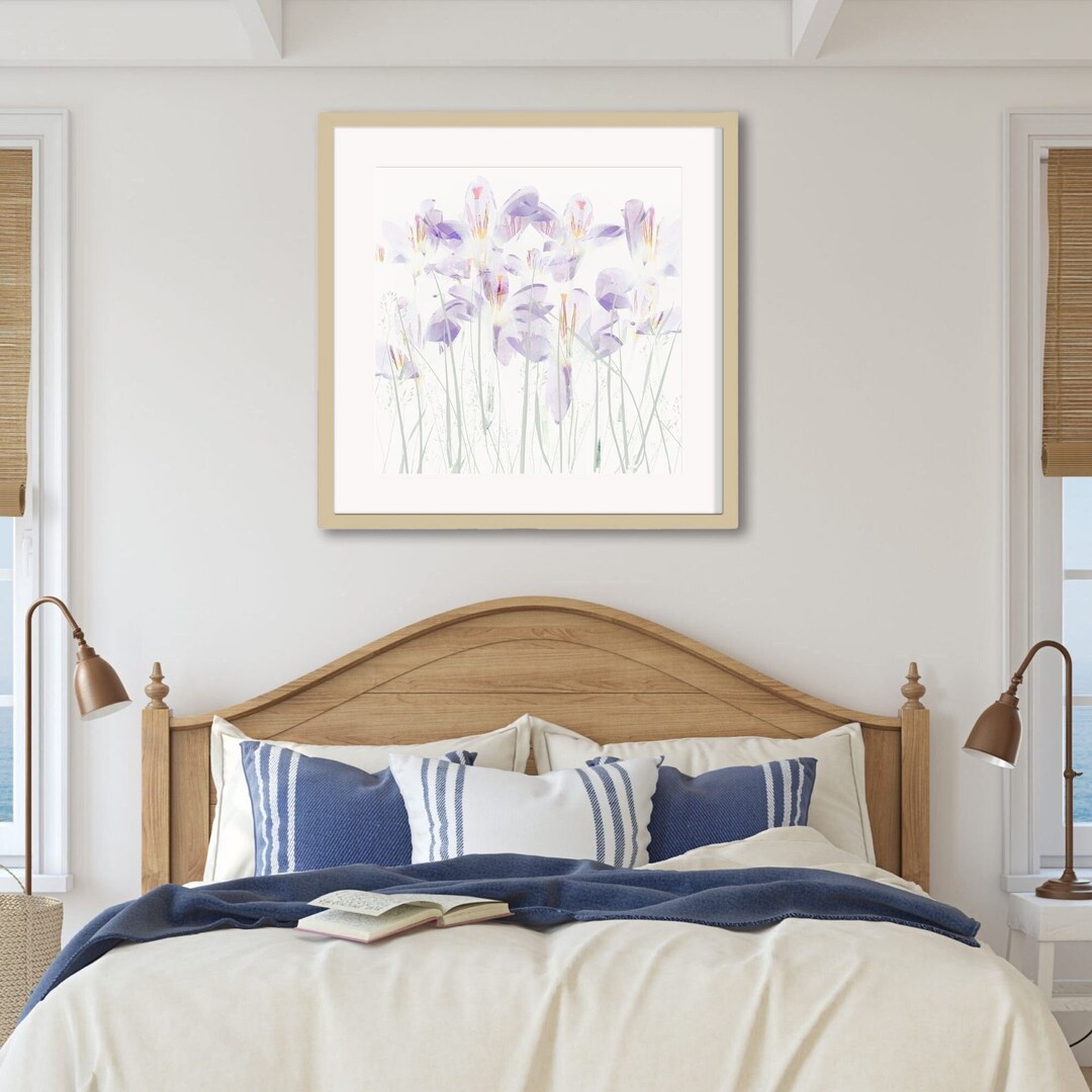 Purple Spring Flower Watercolor Painting Print, Nature Violet Home ...