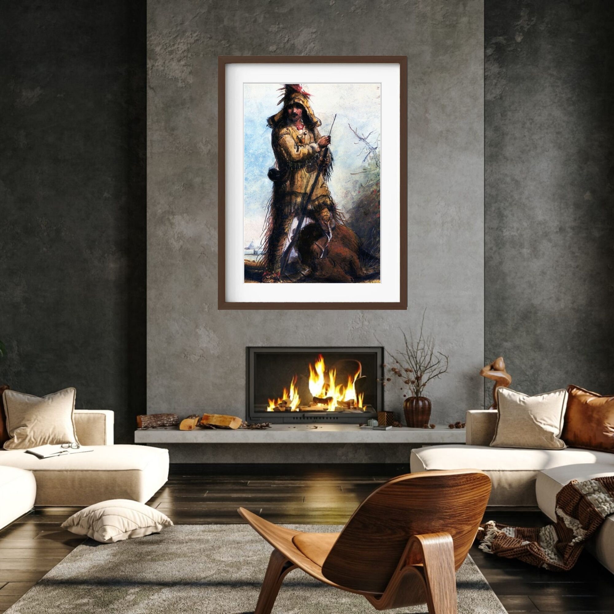 Old Bill Williams Print: Wild West Trapper Portrait, Rustic Cabin Art ...