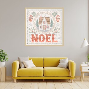 Noel Christmas Scene Wall Art Illustration Print, Winter Seasonal ...