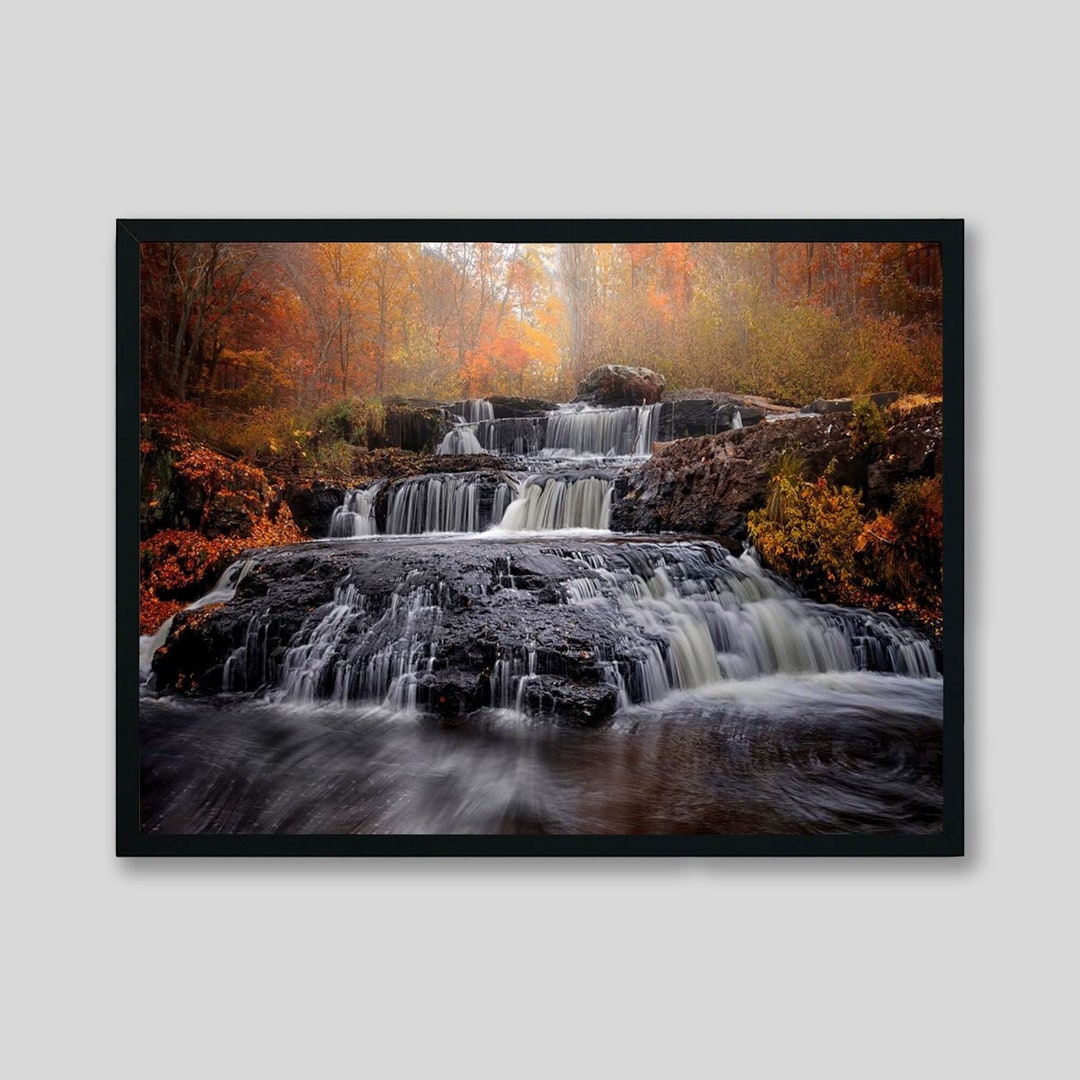 Fall Colors Waterfall Smooth Water Photography Print Nature Image ...