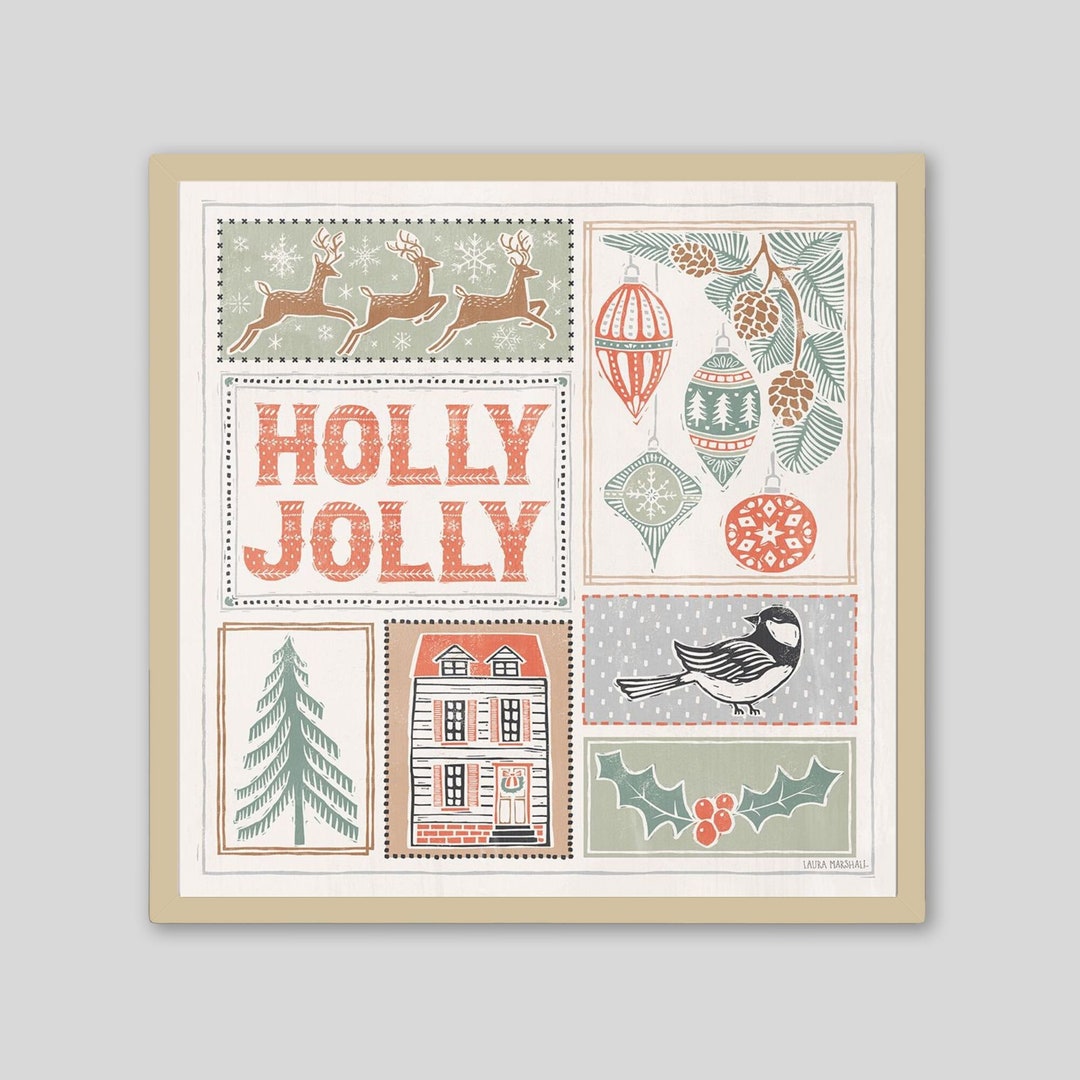 Holly Jolly Christmas Home Decor Sign Print, Winter Wonderland Seasonal ...