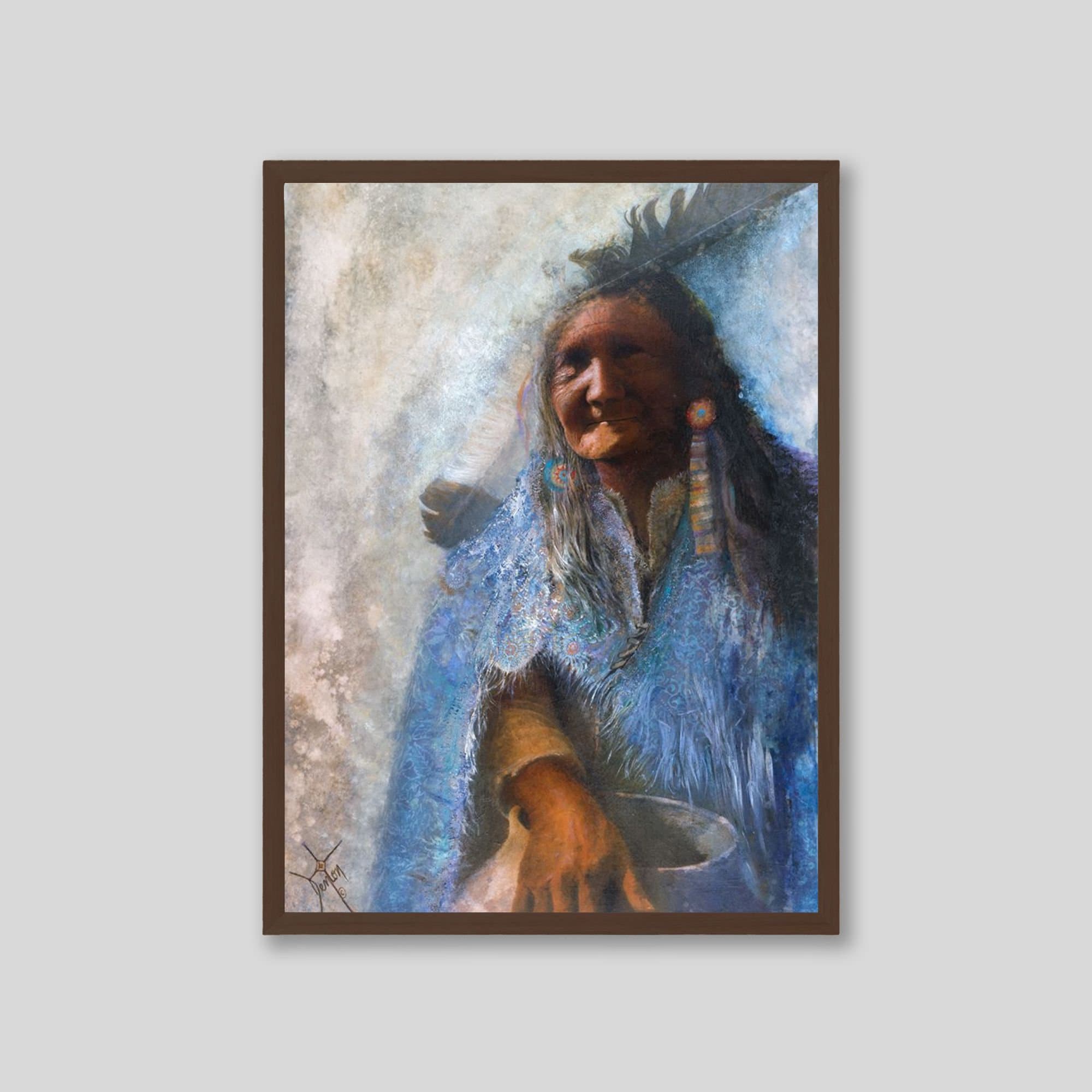 Spiritual Native American Medicine Woman Portrait Painting Print - Etsy