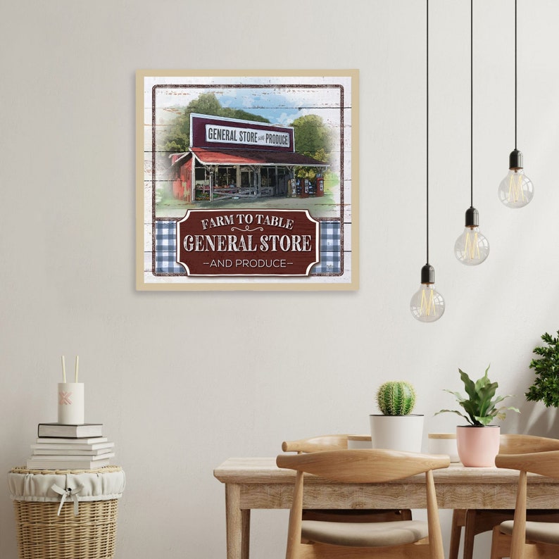 Farm to Table General Store Print: Rustic Kitchen Wall Art - Etsy