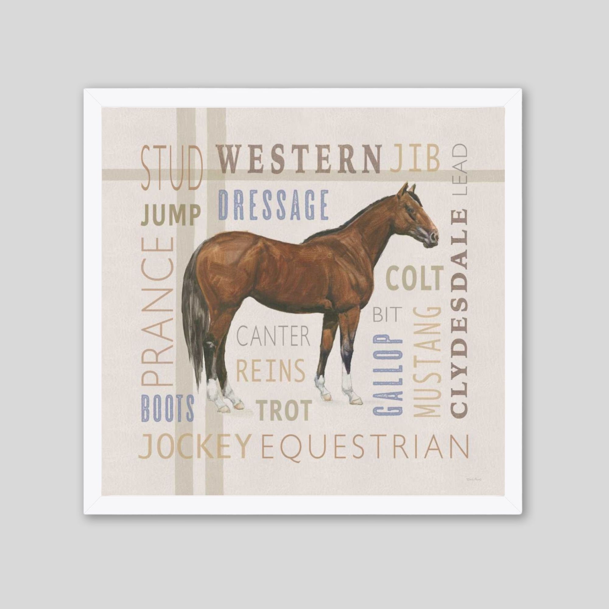 Horse Riding Design Poster Print, Equestrian Wall Art Country Themed ...