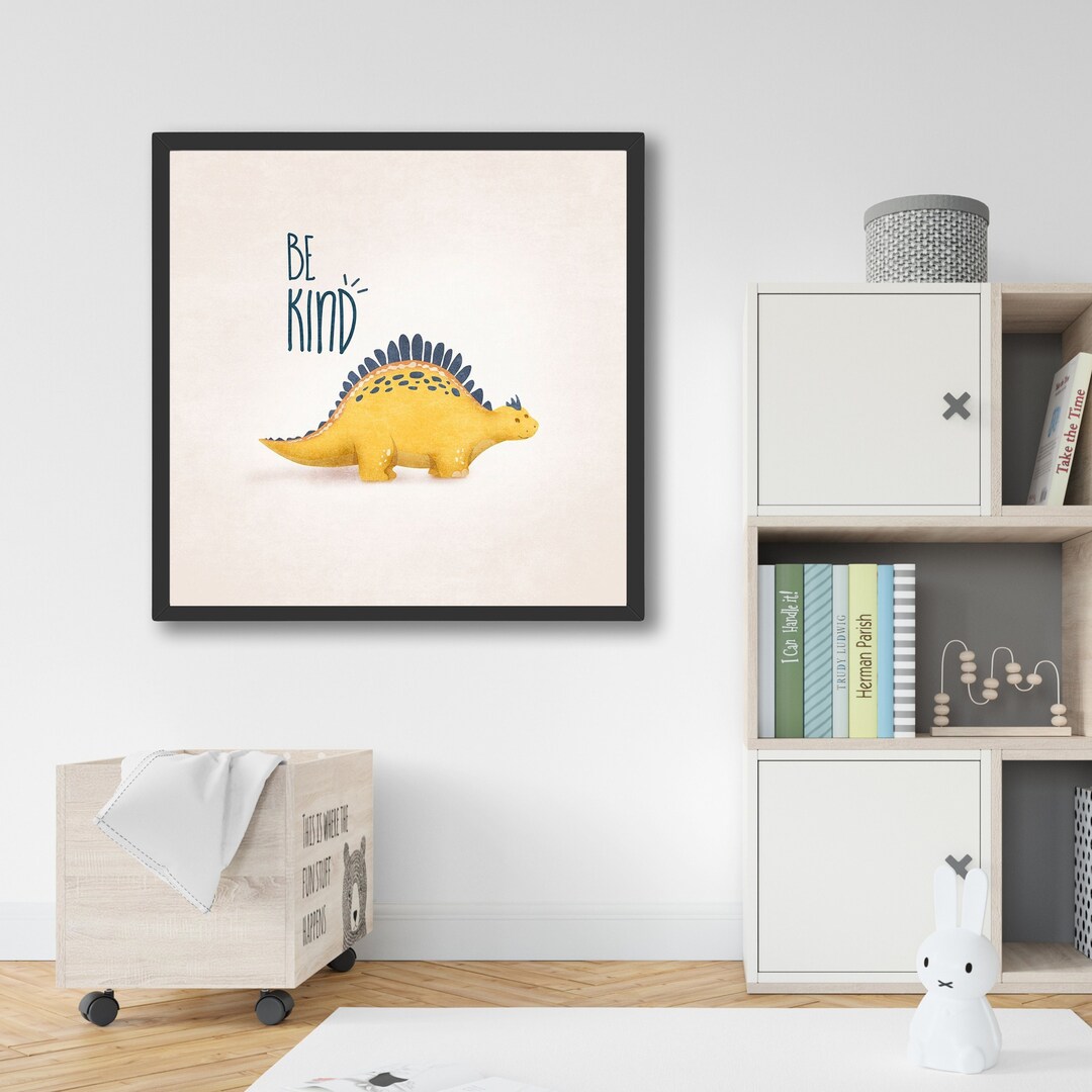 Be Kind Dinosaur Illustration Kids Positive Affirmation Poster Print ...