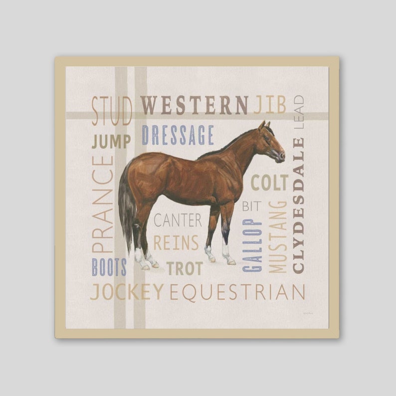 Horse Riding Design Poster Print, Equestrian Wall Art Country Themed ...