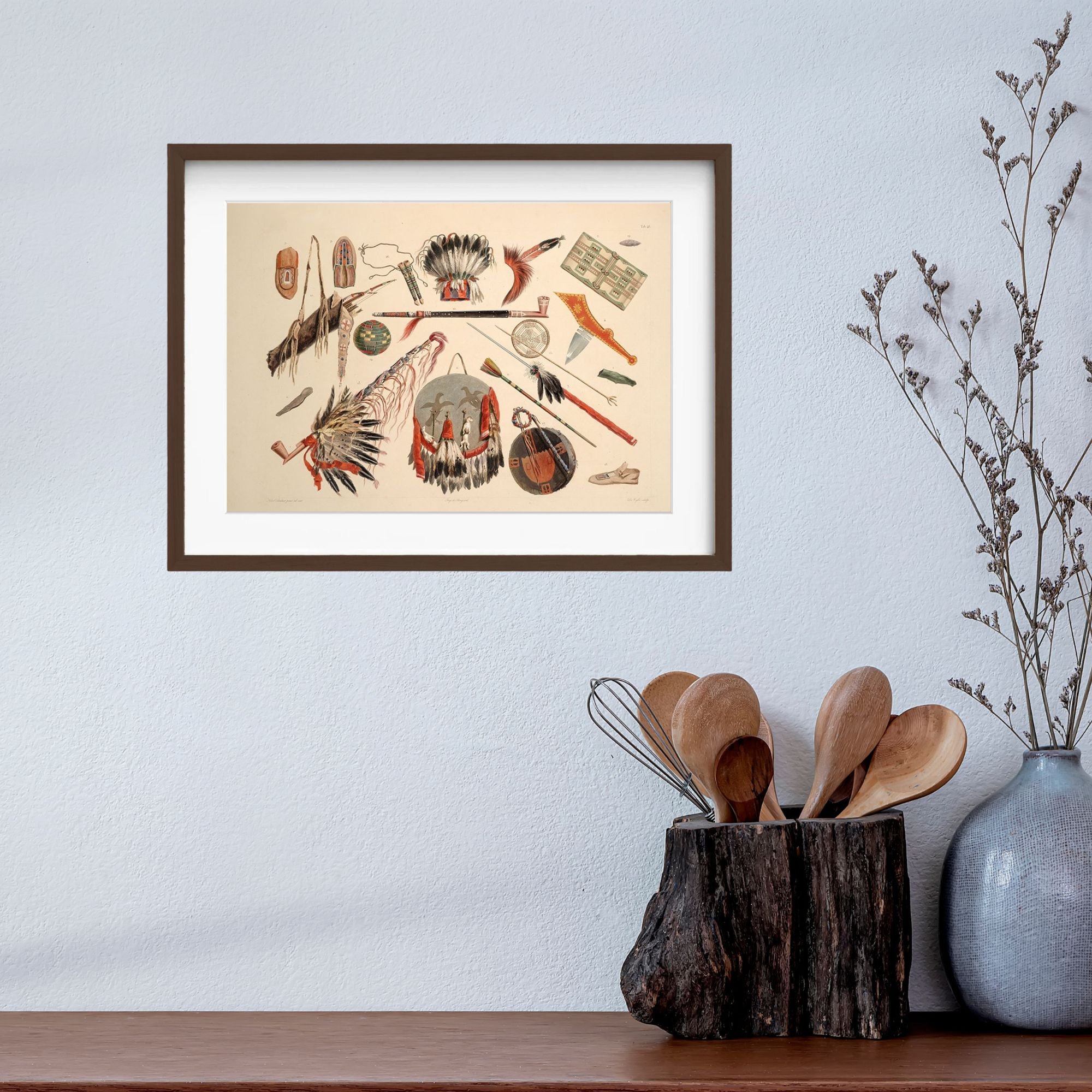 American Indian Tribes Tools Art Print: Vintage Western Illustration - Etsy
