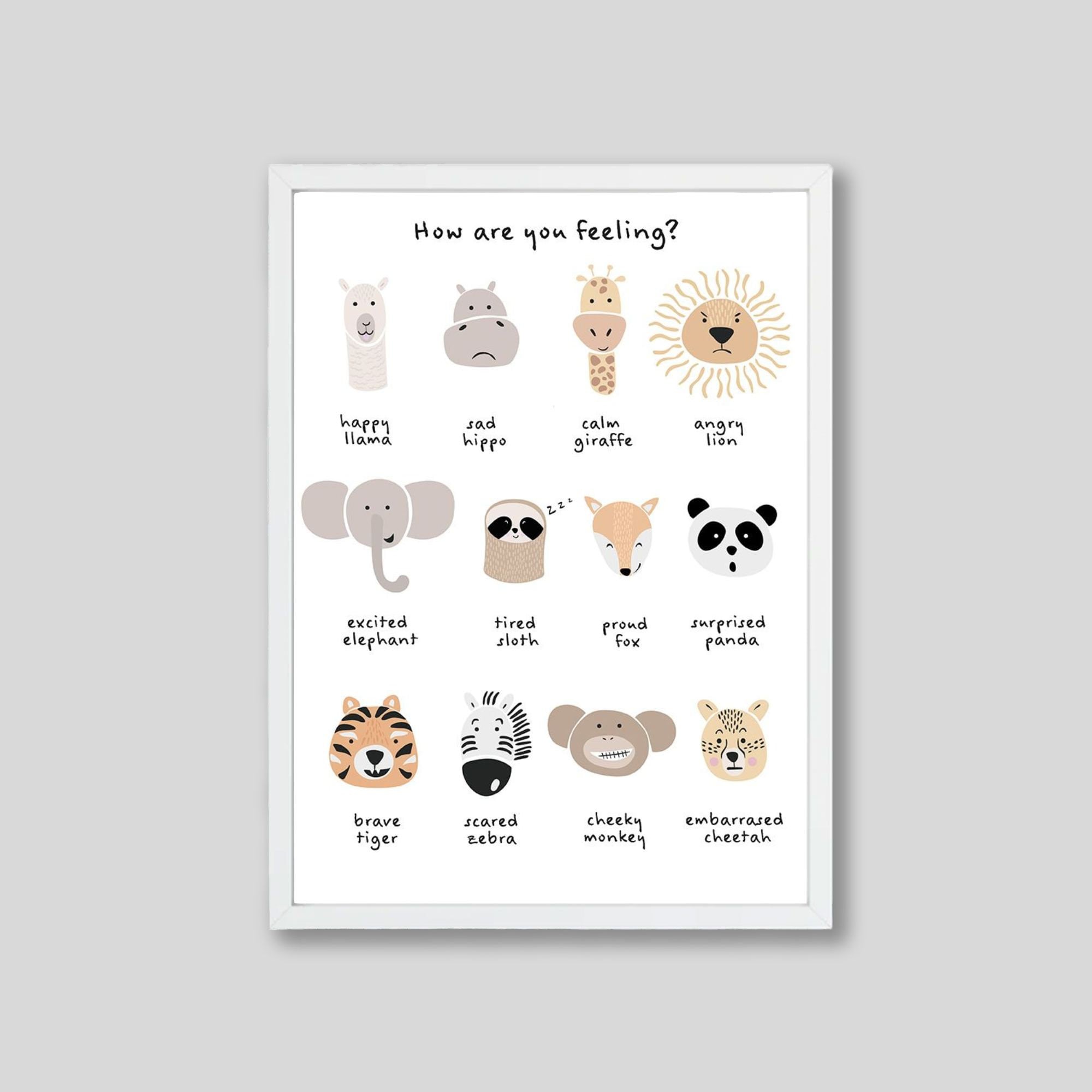 How Are You Feeling Jungle Animal Child Emotions Poster Print ...
