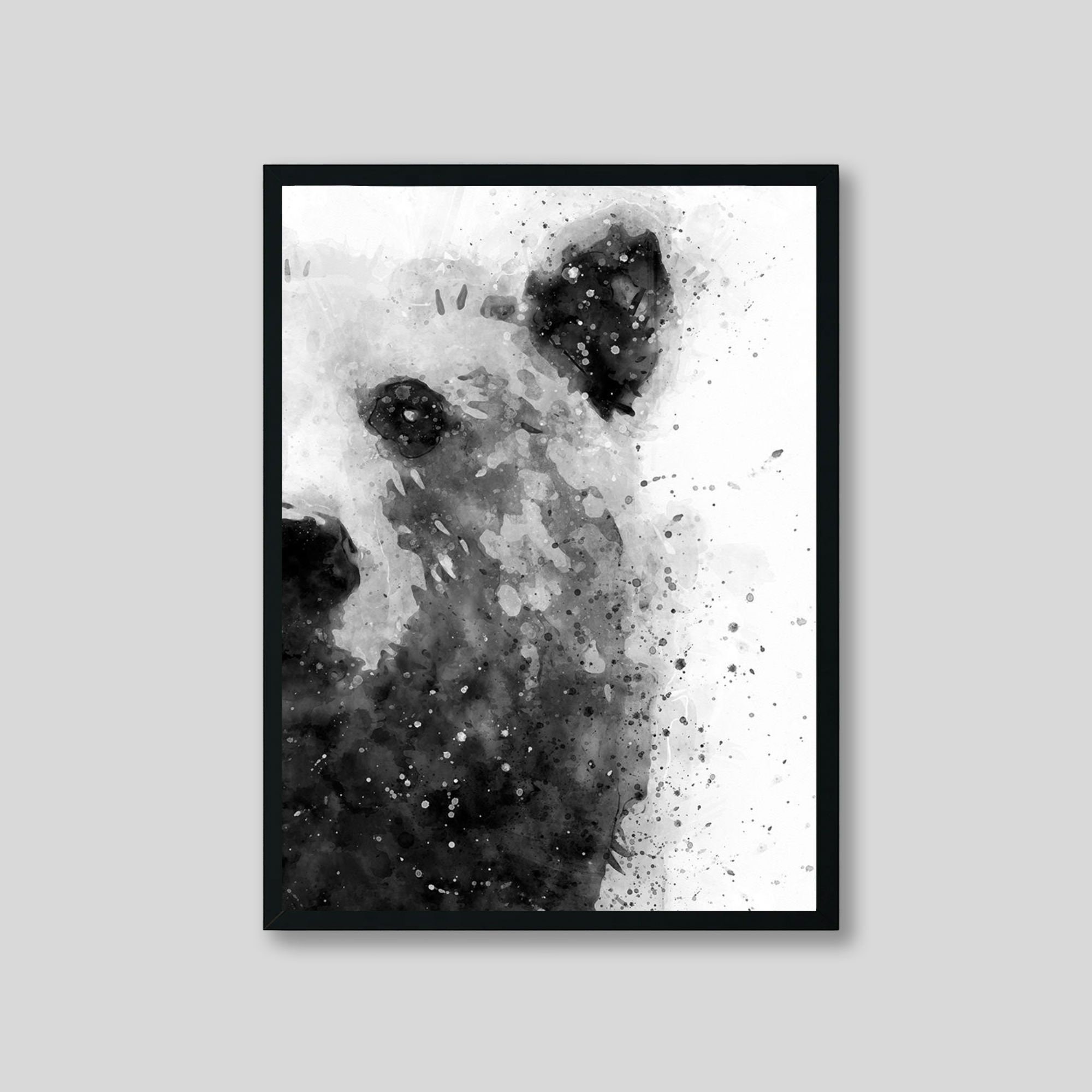 Black and White Abstract Bear Face Wall Art Print Modern Home - Etsy