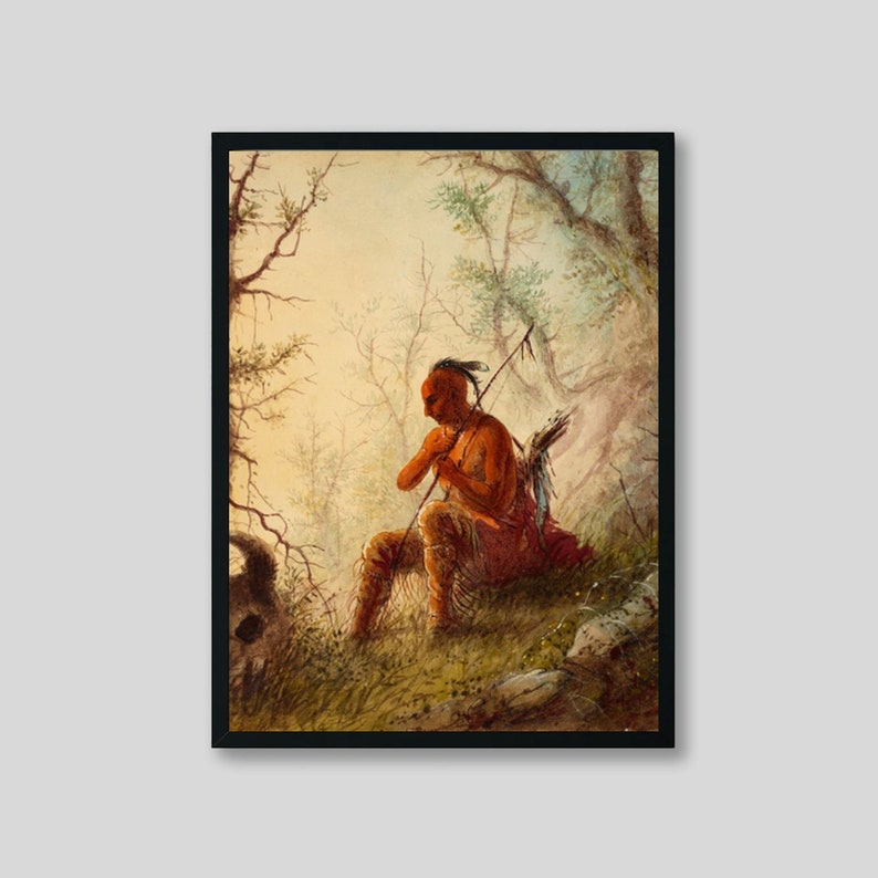 Native American Expressionist Art Print: Rustic Cabin Wall Decor - Etsy