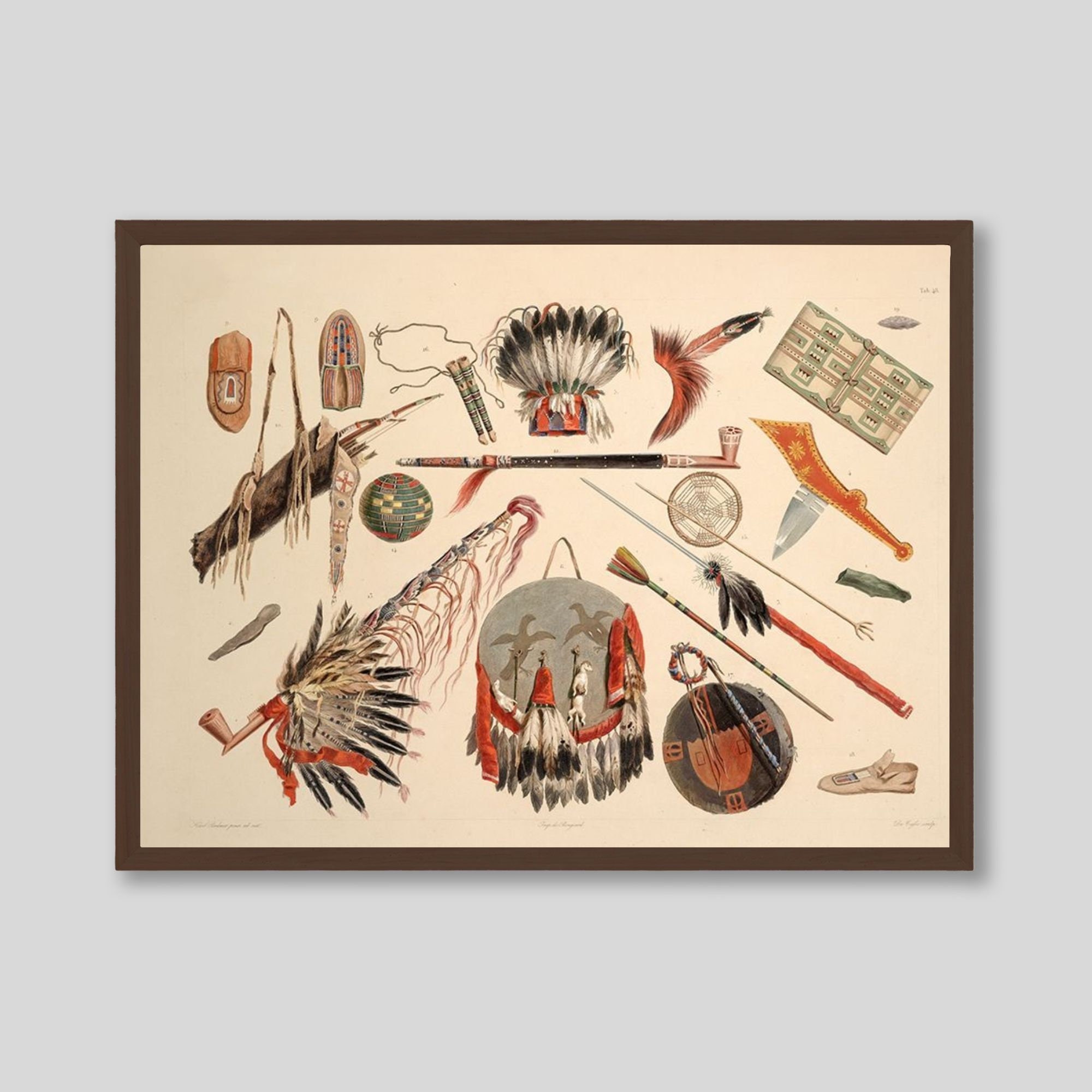 American Indian Tribes Tools Art Print: Vintage Western Illustration - Etsy