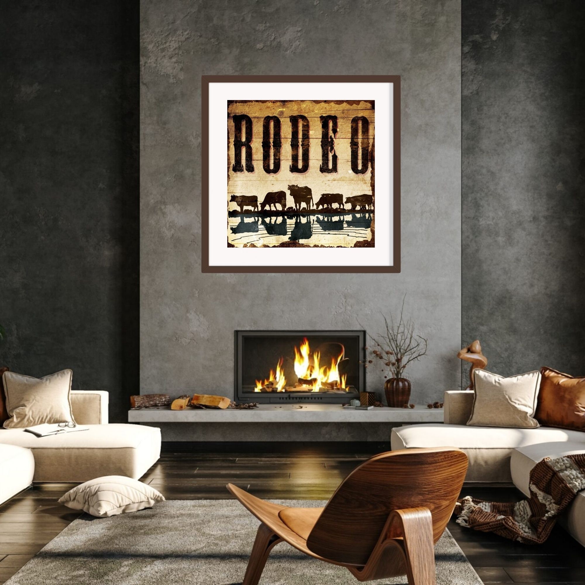 Rodeo Western Ranch Themed Plaque Style Painting Print - Etsy