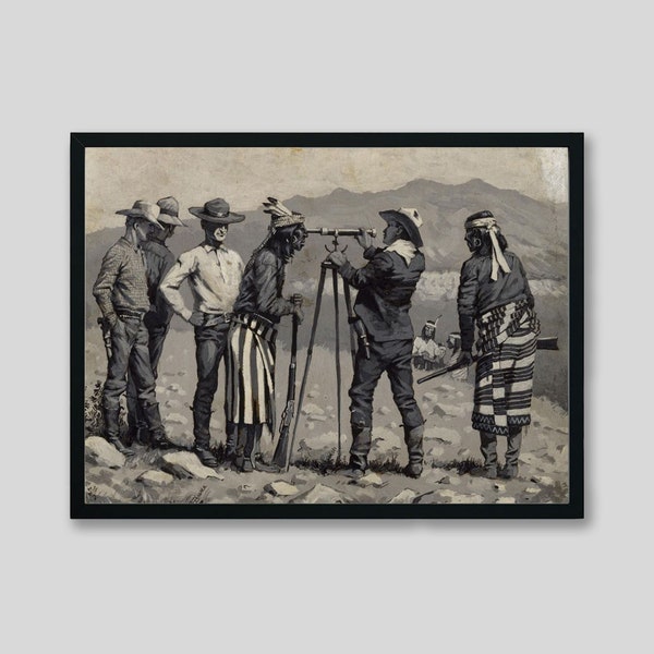 Cowboys and Indian Wall Art - Etsy