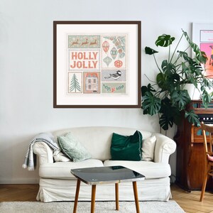 Holly Jolly Christmas Home Decor Sign Print, Winter Wonderland Seasonal ...