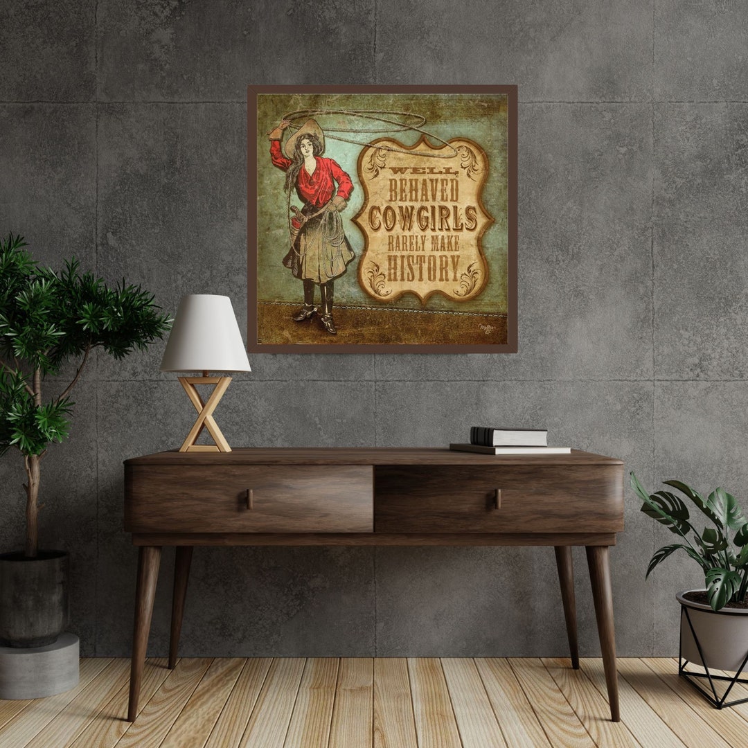 Cowgirl Art Print, Vintage Cowgirl Decor, Western Art Prints, Funny ...