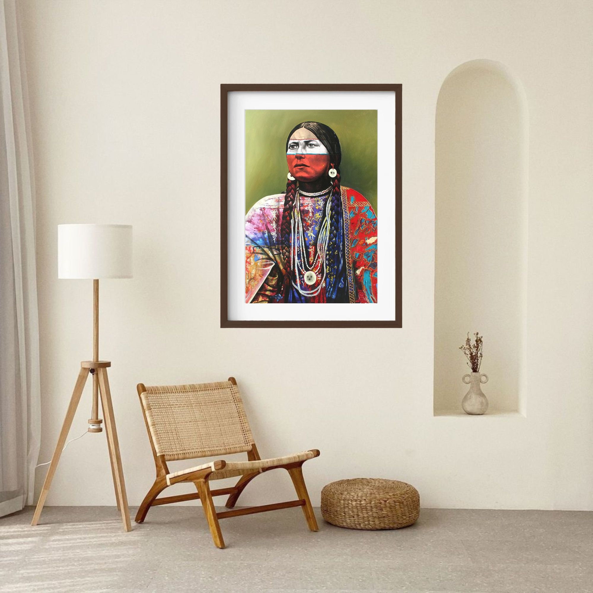 Native American Tribes Woman Painting Print in a Vibrant Color - Etsy
