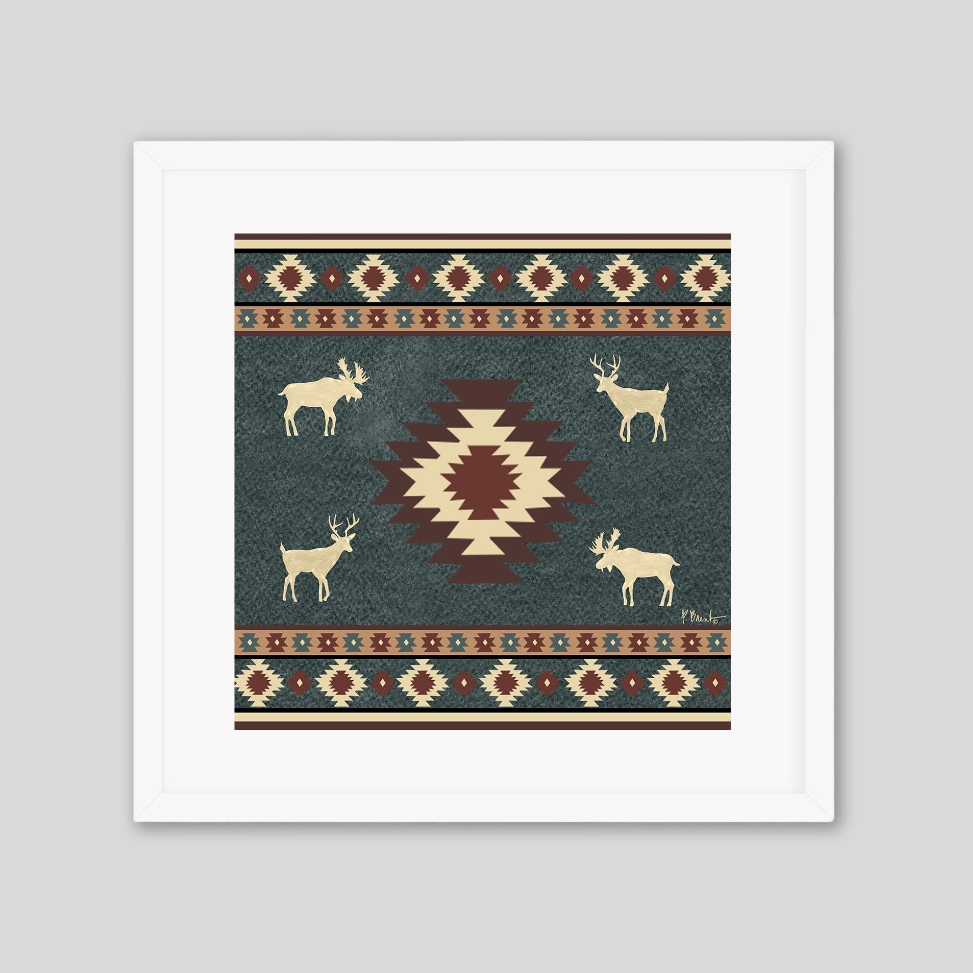 Green and Red Aztec Design Western Aesthetic Wall Art Print - Etsy