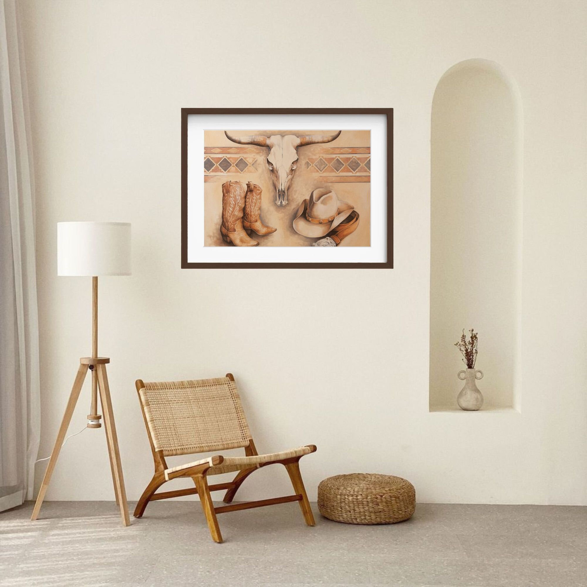 Rodeo Cowboy Art Print: Rustic Western Cabin Wall Decor - Etsy