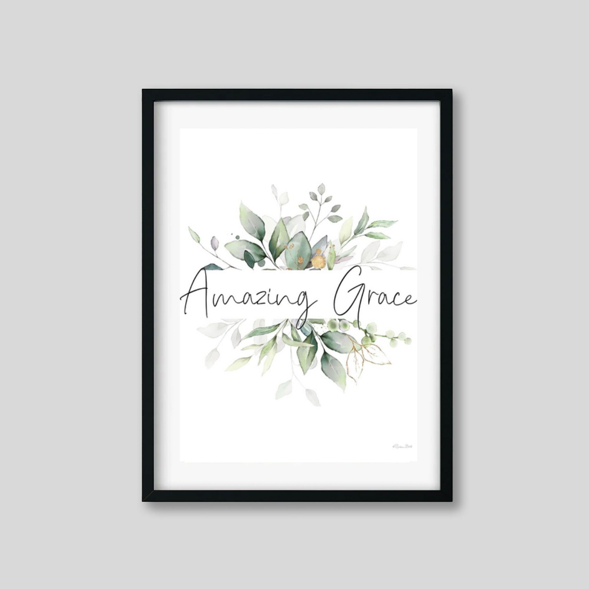 Amazing Grace Wall Sign, Scripture Wall Art Prints, Religious Art ...