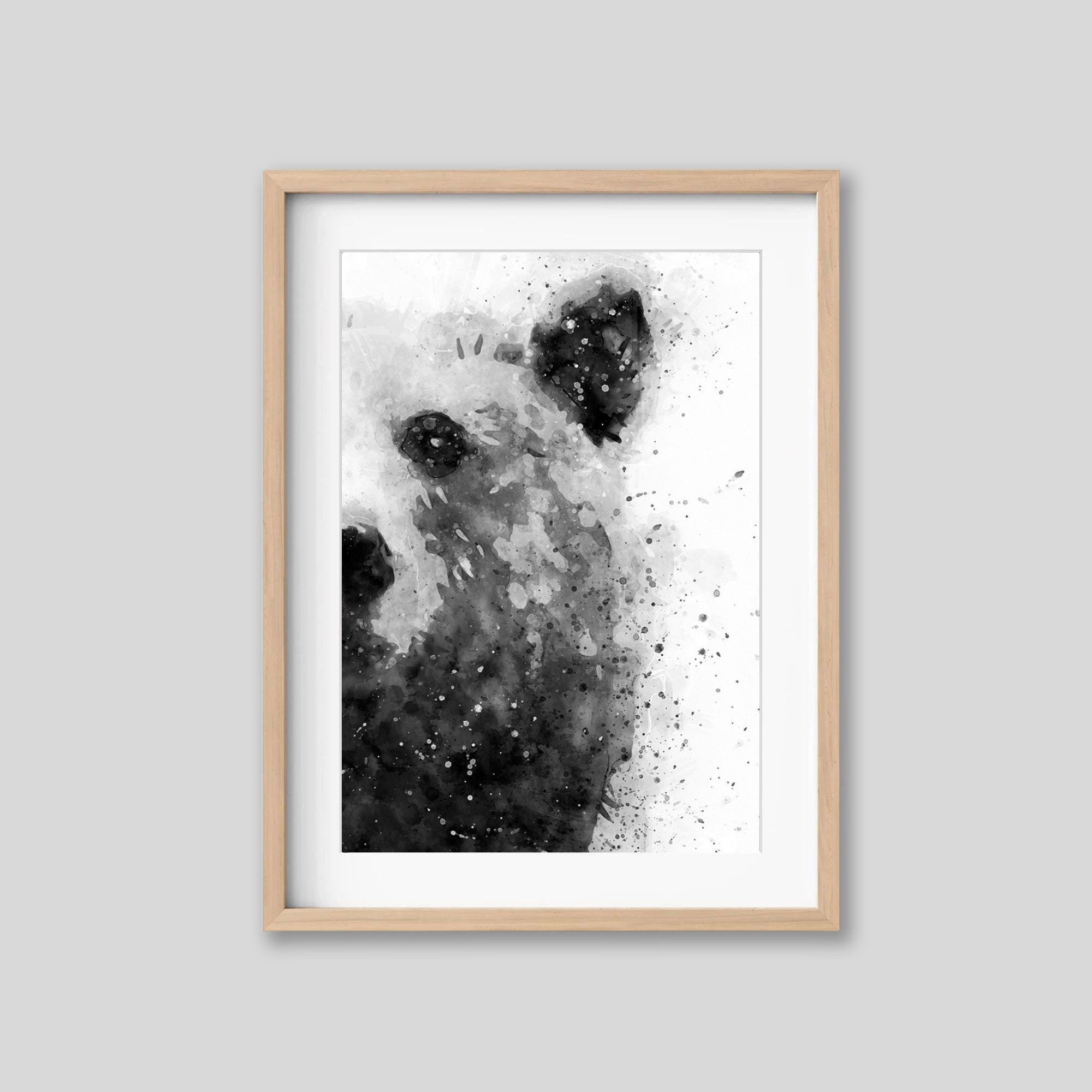 Black and White Abstract Bear Face Wall Art Print Modern Home - Etsy