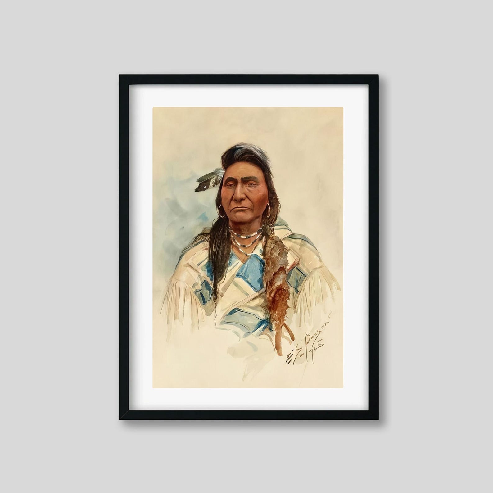 Chief Joseph Nez Perce Portrait: Vintage Native American Art Print - Etsy