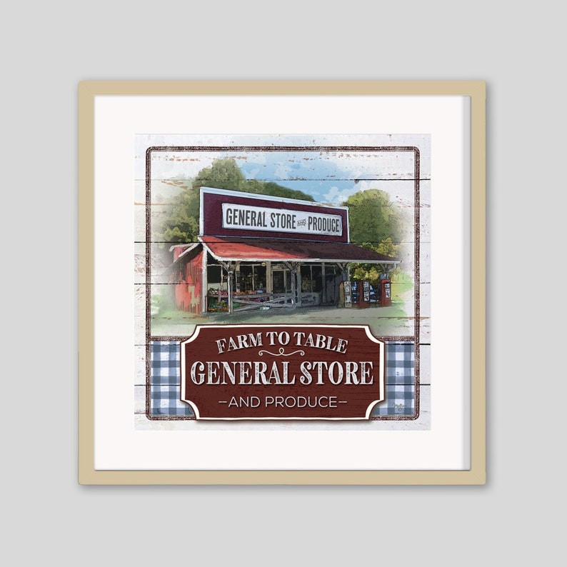 Farm to Table General Store Print: Rustic Kitchen Wall Art - Etsy