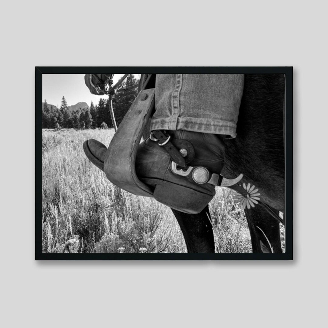 Cowboy Boots in Stirrup Art Print: Western Farmhouse Decor - Etsy