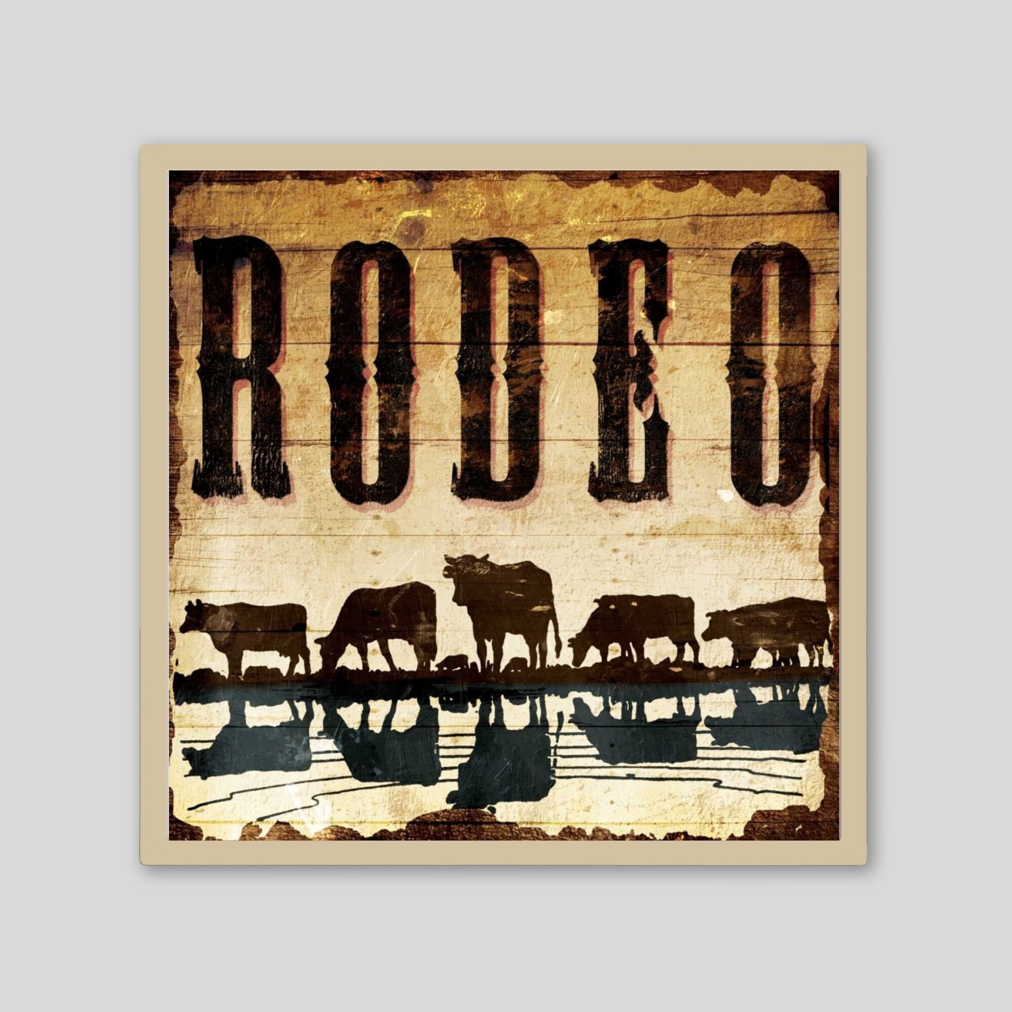 Rodeo Western Ranch Themed Plaque Style Painting Print - Etsy