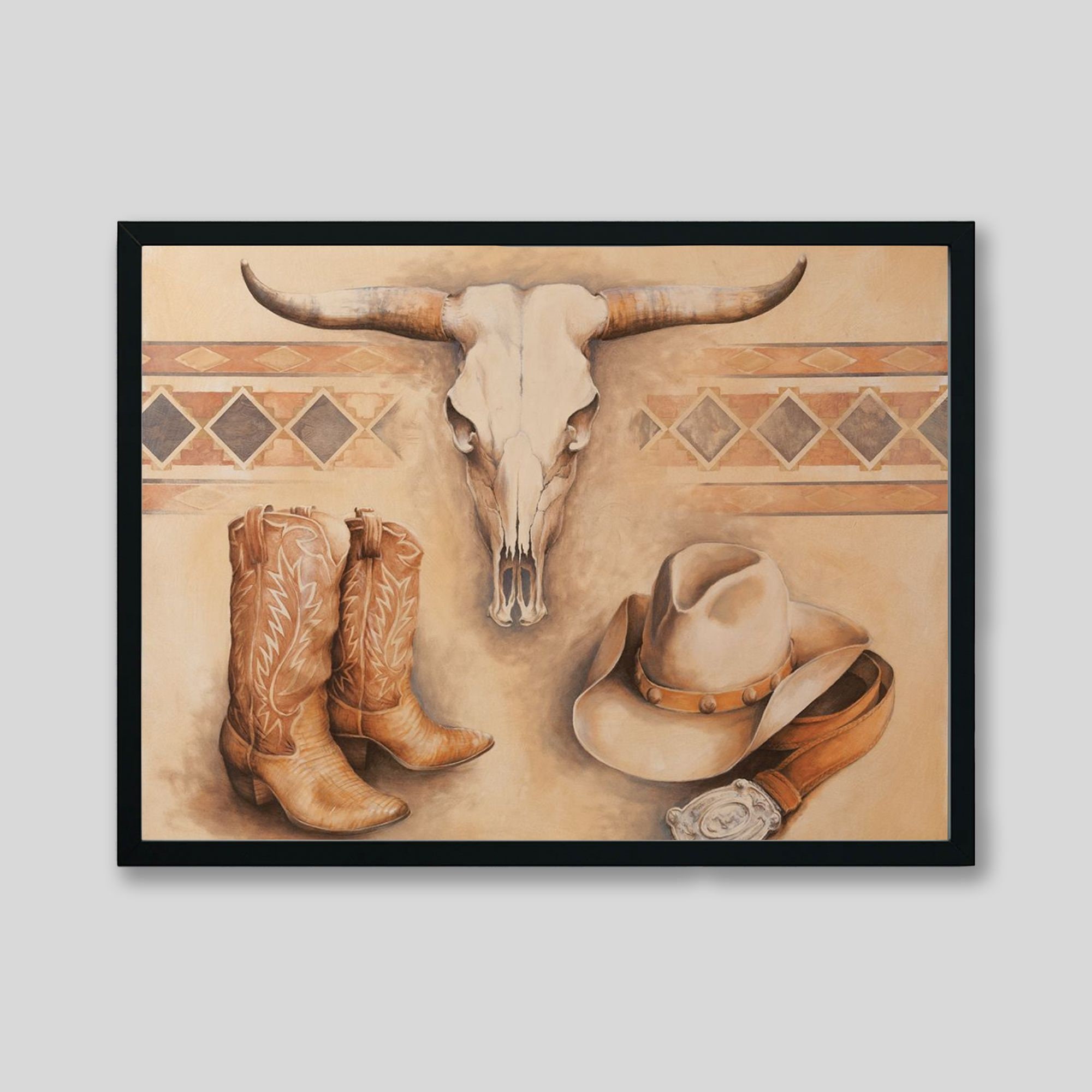 Rodeo Cowboy Art Print: Rustic Western Cabin Wall Decor - Etsy