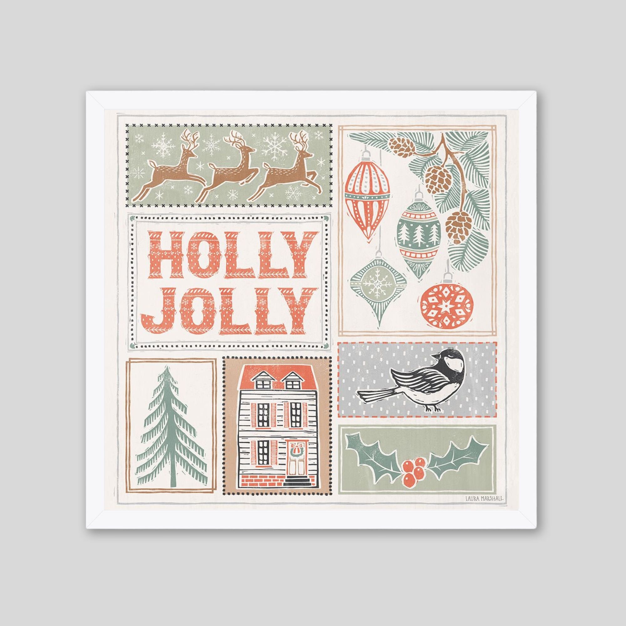 Holly Jolly Christmas Home Decor Sign Print Winter Wonderland - Etsy