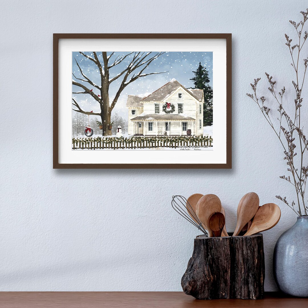 Winter Snowy Country House Scene Christmas at Grandmas by Billy Jacobs ...