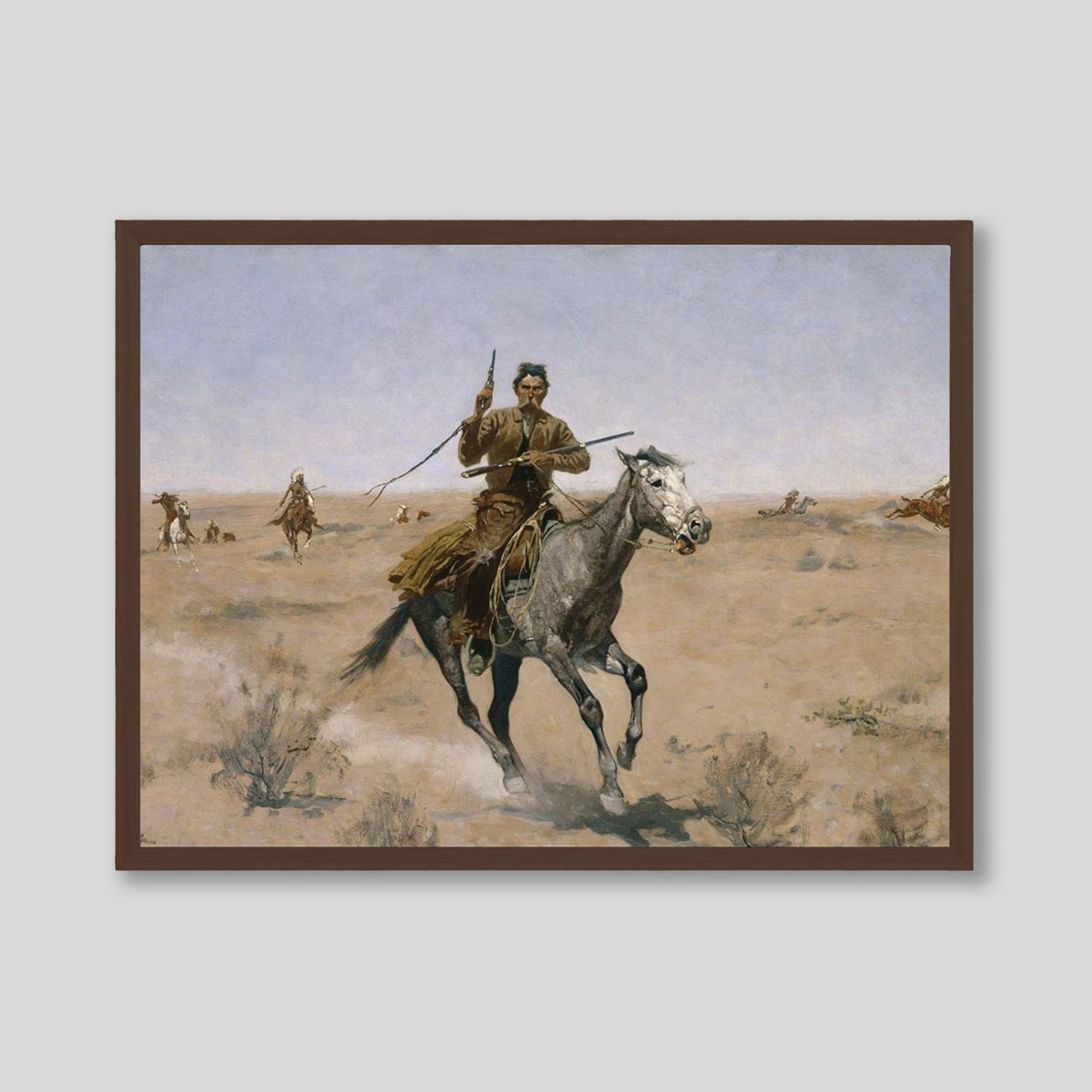 Frederic Remington Cowboy Chase Scene Print: Vintage Western Wall Art ...
