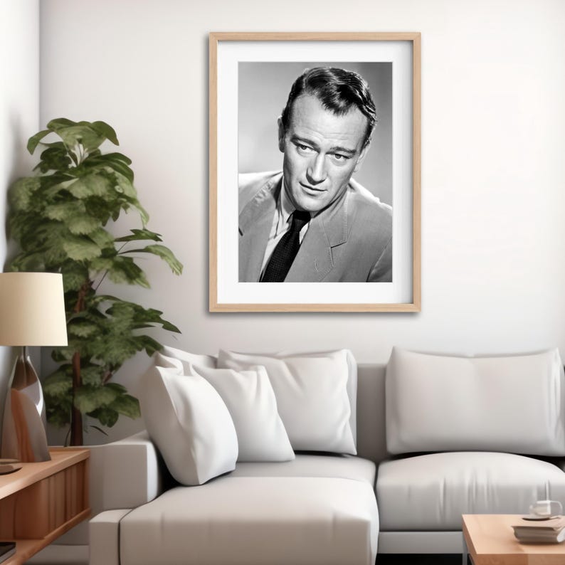 John Wayne Studio Portrait Print: Classic Hollywood Cinema Decor - Etsy