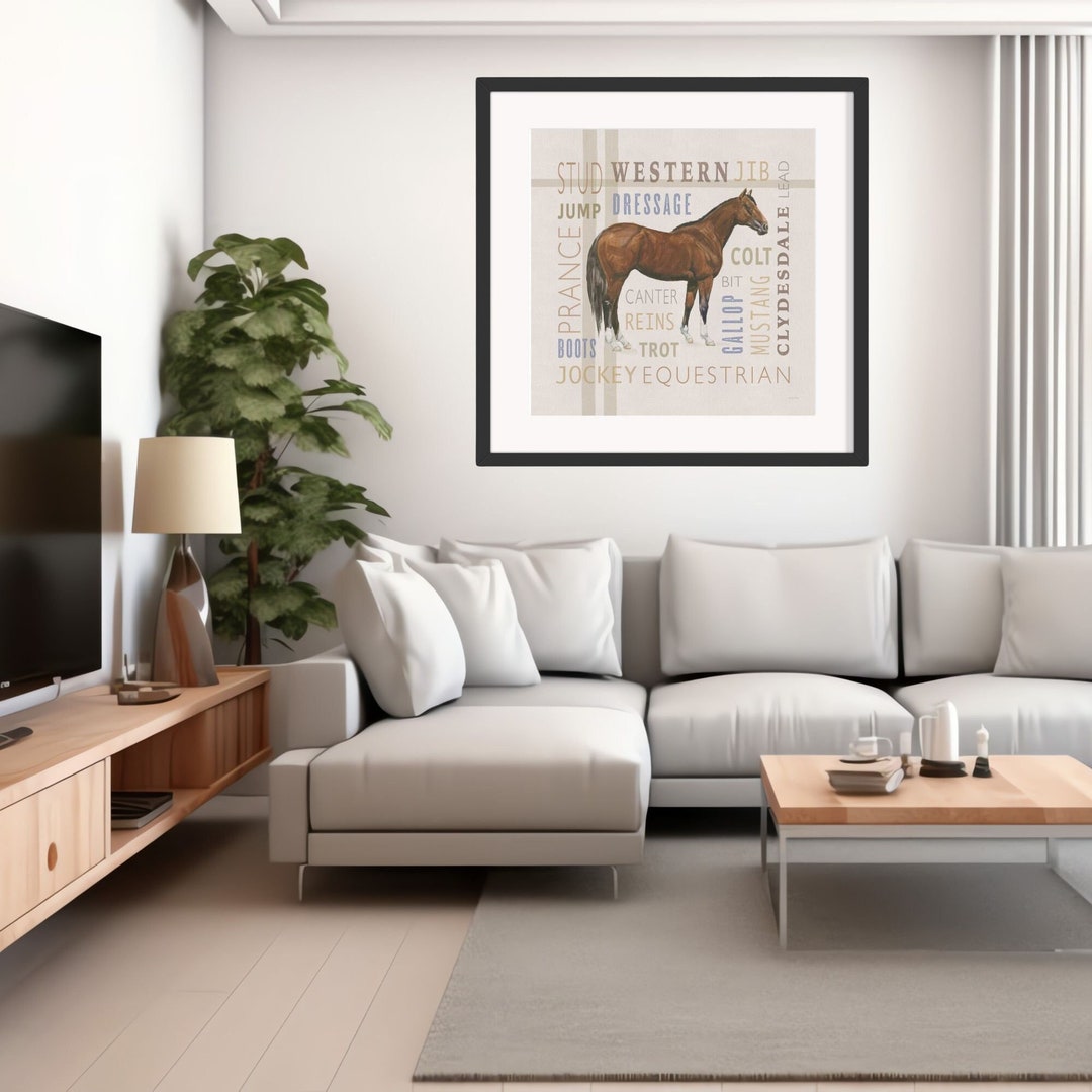 Horse Riding Design Poster Print, Equestrian Wall Art Country Themed ...
