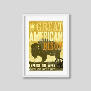 American Bison Show Poster Print: Vintage Western Wall Art - Etsy