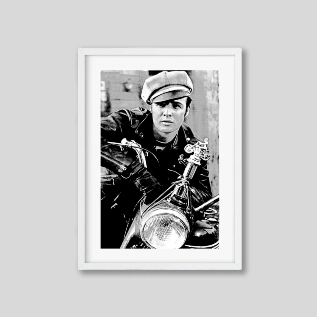 Brando on a Motorcycle Classic 50s Style Movie Poster Print, Marlon ...