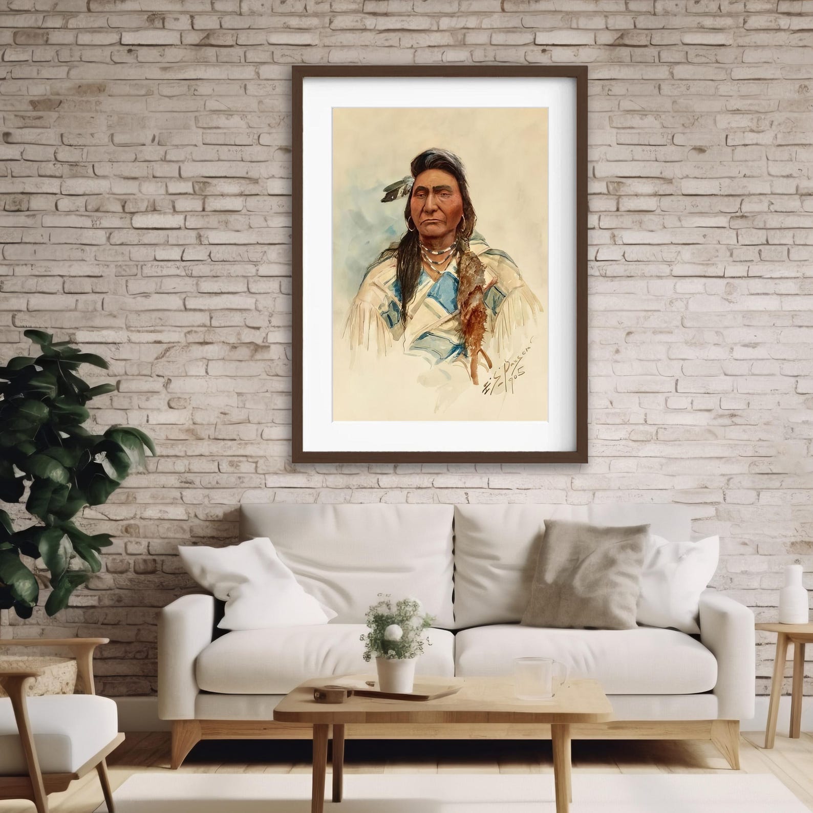 Chief Joseph Nez Perce Portrait: Vintage Native American Art Print - Etsy