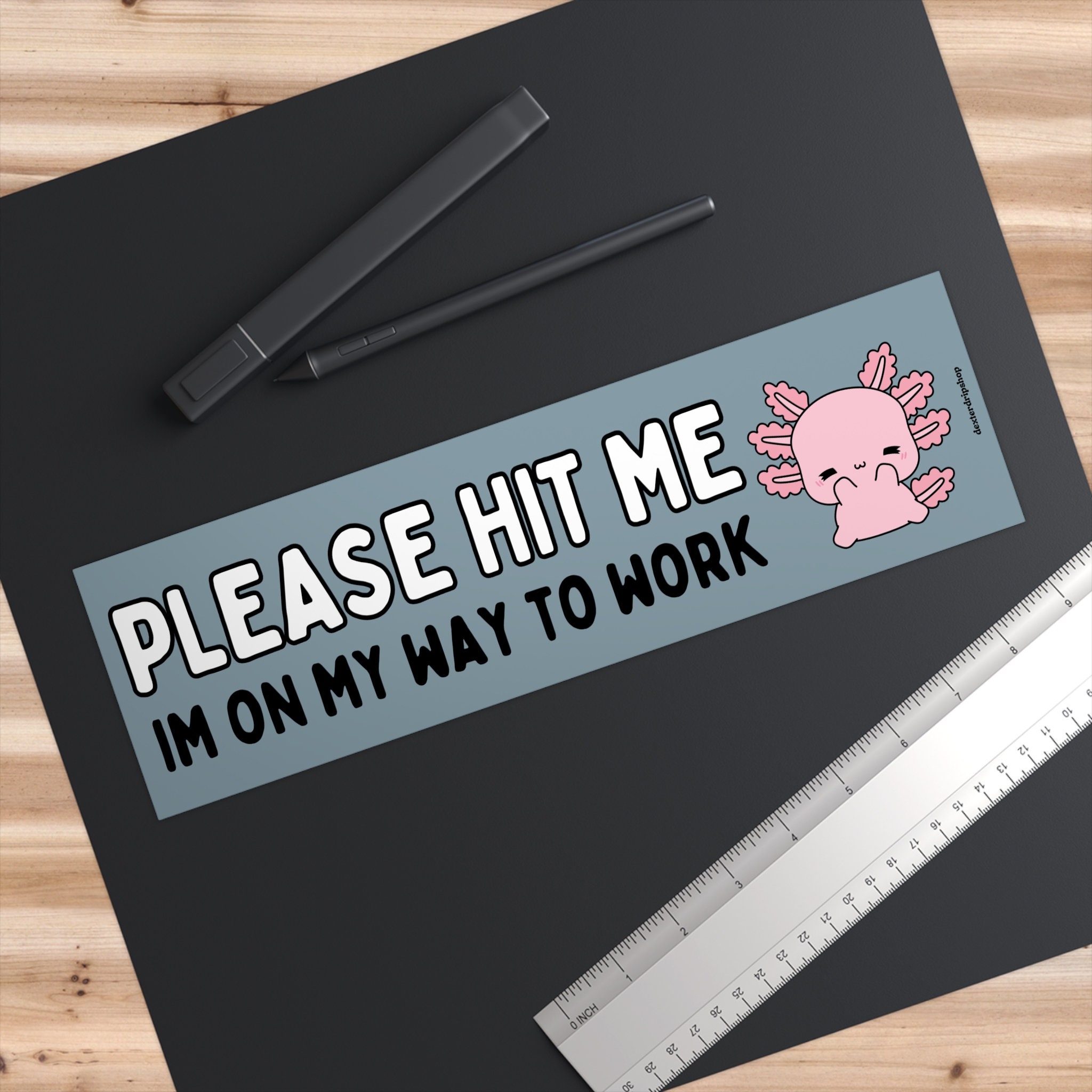 Please Hit Me I'm on My Way to Work Funny Bumper Sticker, Gag Gift ...