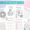 Mermaid Activity Bundle Coloring Pages Games Printable - Etsy
