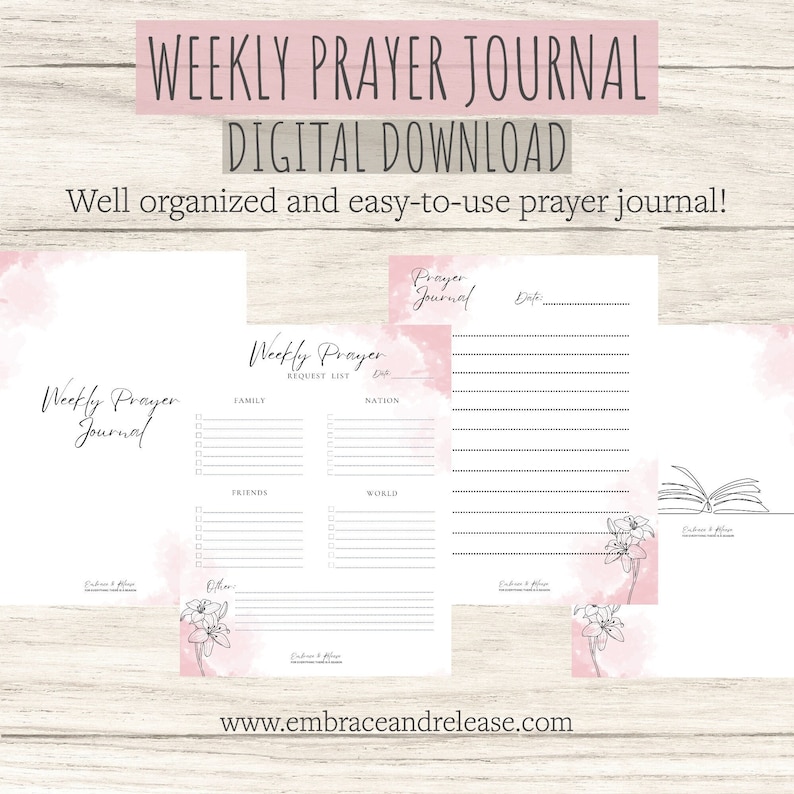 Prayer Journal | Weekly Planner | Digital Download - Etsy