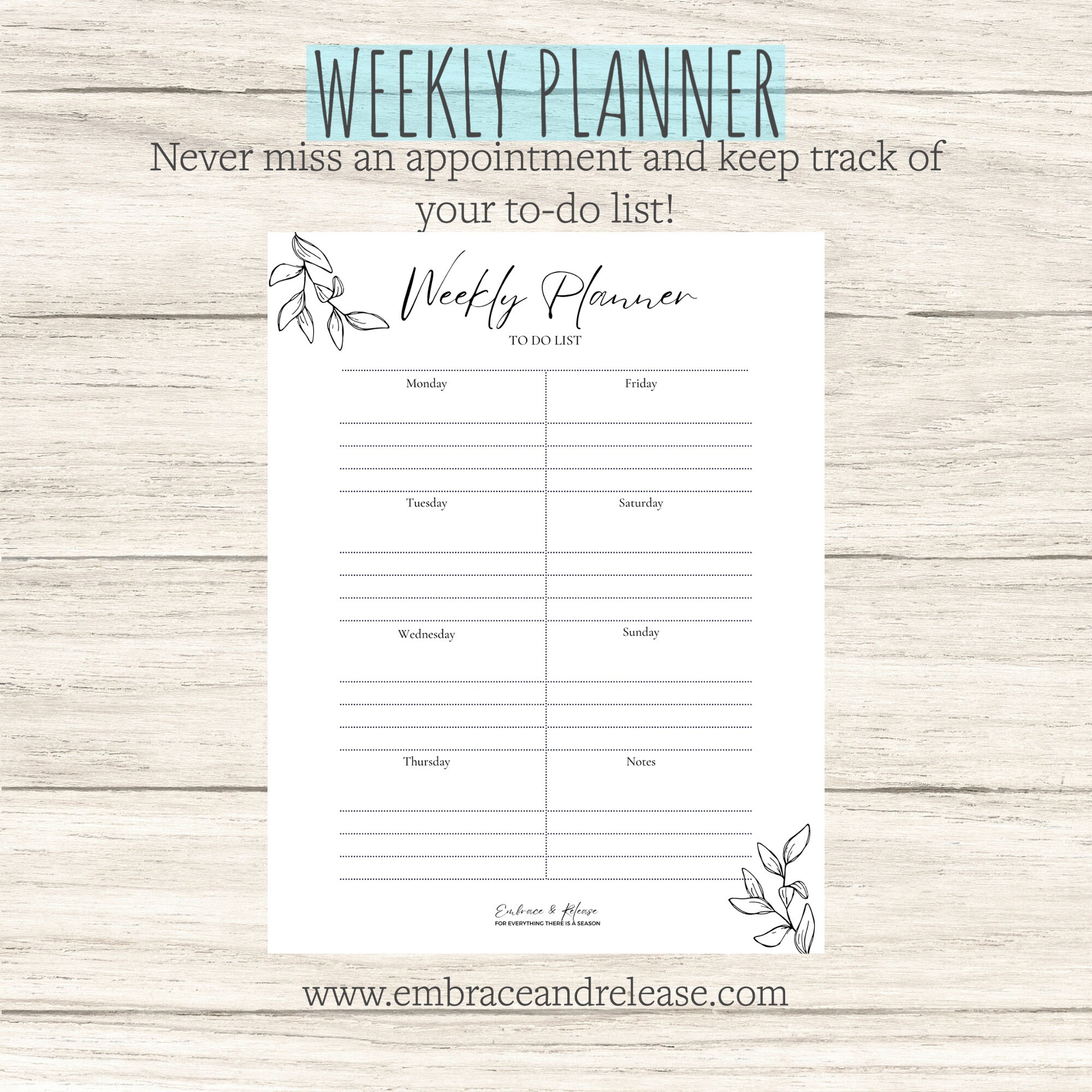 Weekly Planner - Printable - Cleaning List, Meal Planner, Grocery List ...