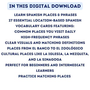 Spanish Places & Phrases Flashcards | Memory Game | Language Learning ...