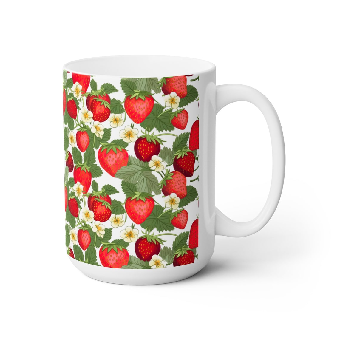Strawberry Inspired Tea Cup Mug, Morning Routine Starter, Fruit Motif ...