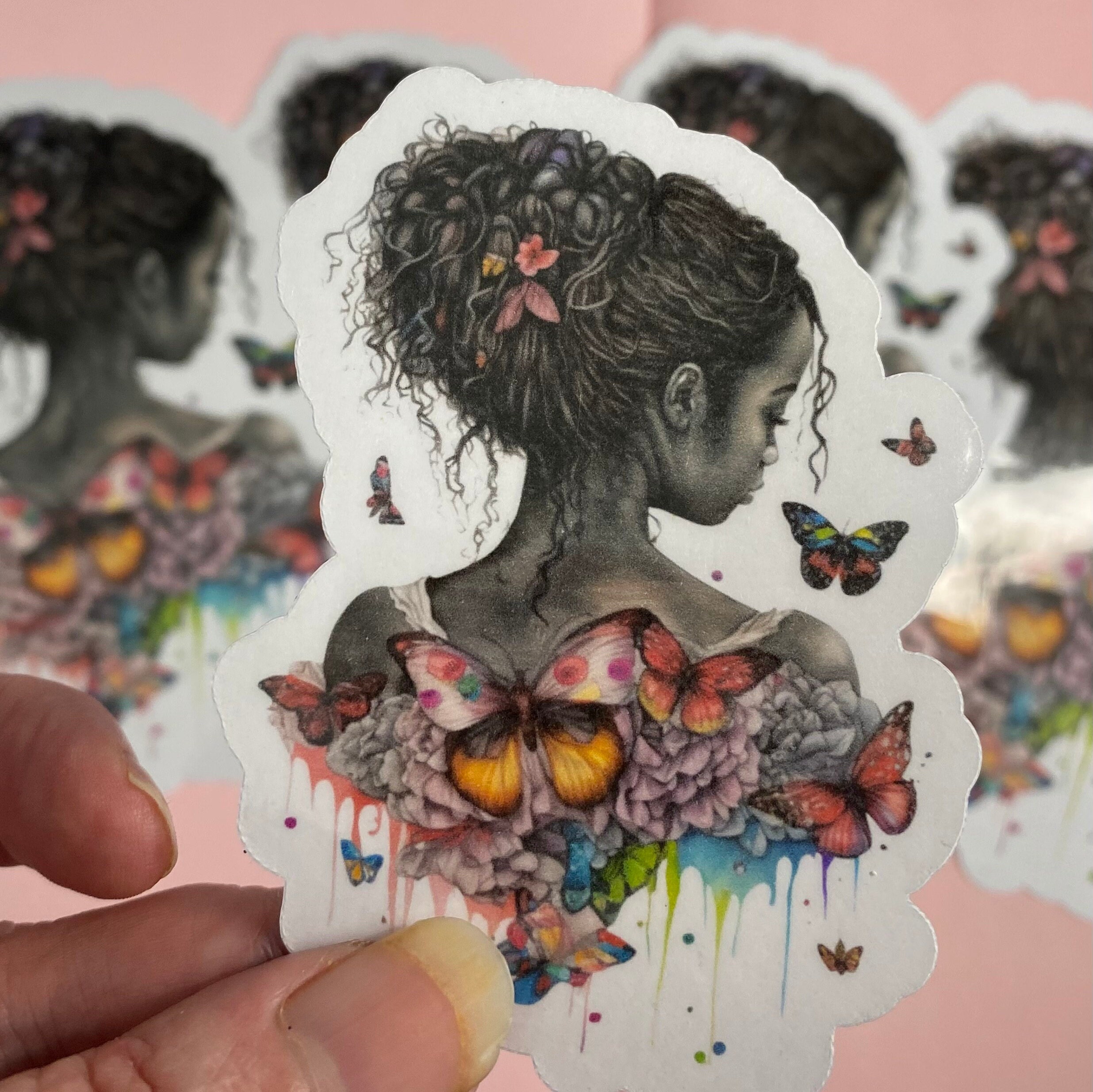 1 Pack Girl With Butterflies Sticker Scrapbooking cute Stickers Cricut ...